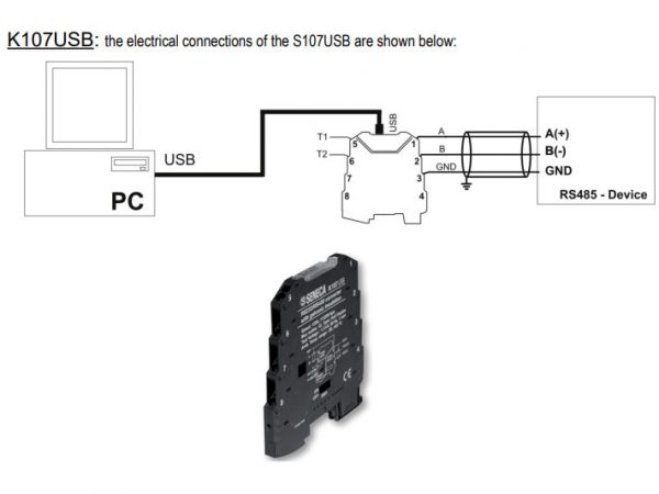 Bộ chuyển đổi tín hiệu RS485 sang USB Seneca K107USB Italia